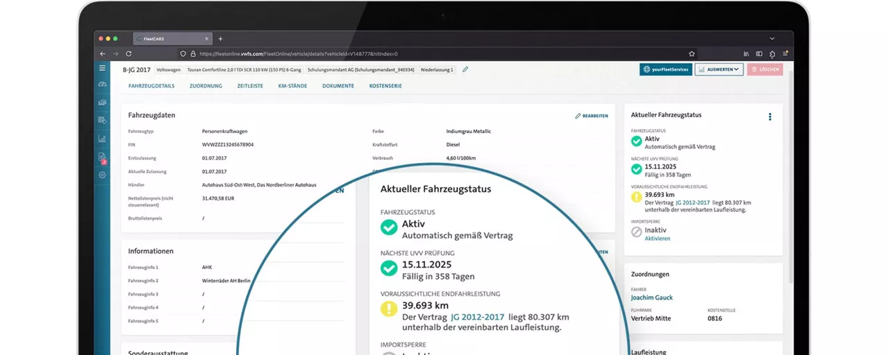 FleetCARS: Digitales Flottenmanagement | VW FS